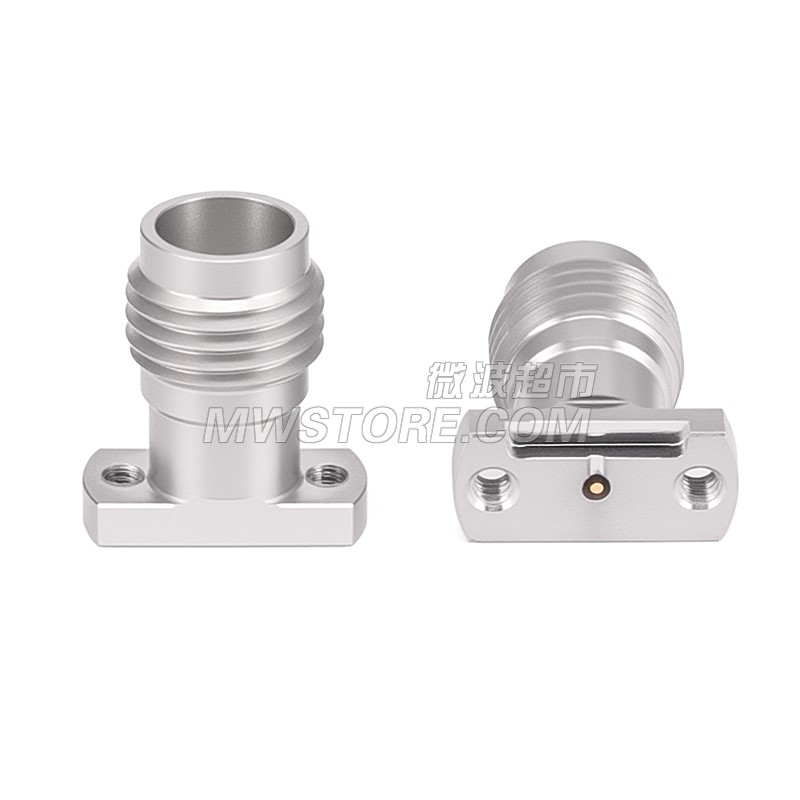 1.85mm(母）垂直免焊连接器，双孔法兰，DC-67GHz，PCB表层走信号