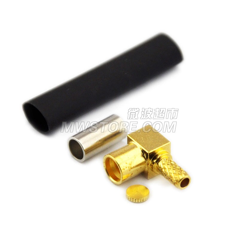 GPO(SMP) Male Right Angle Connector Solder&Crimp Attachment For RG316 ...