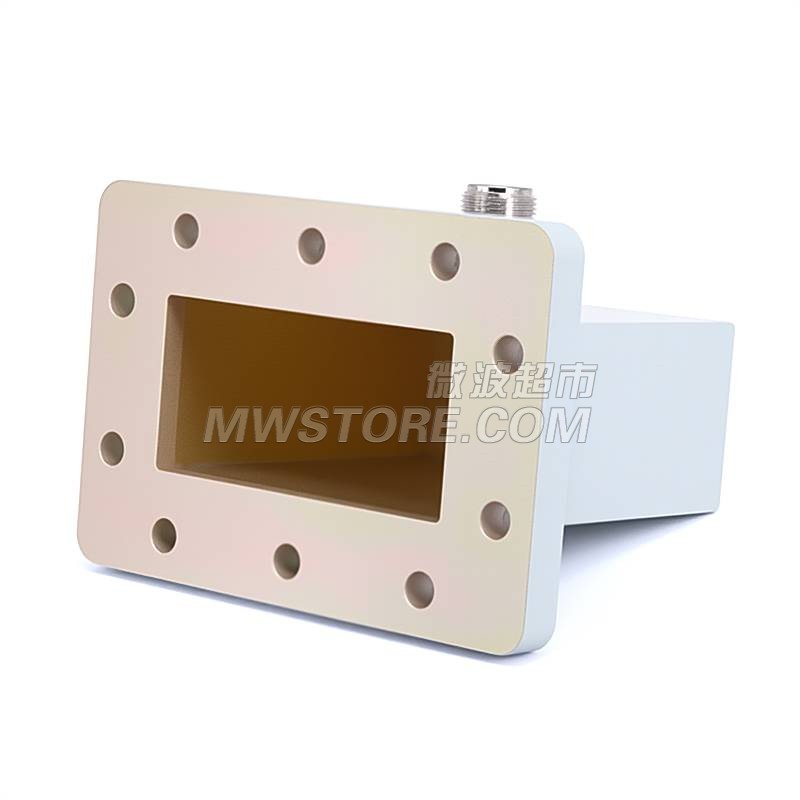 WR-284 to N 母90°直角弯波导同轴转接器 FDP32法兰| 2.6 - 3.95GHz