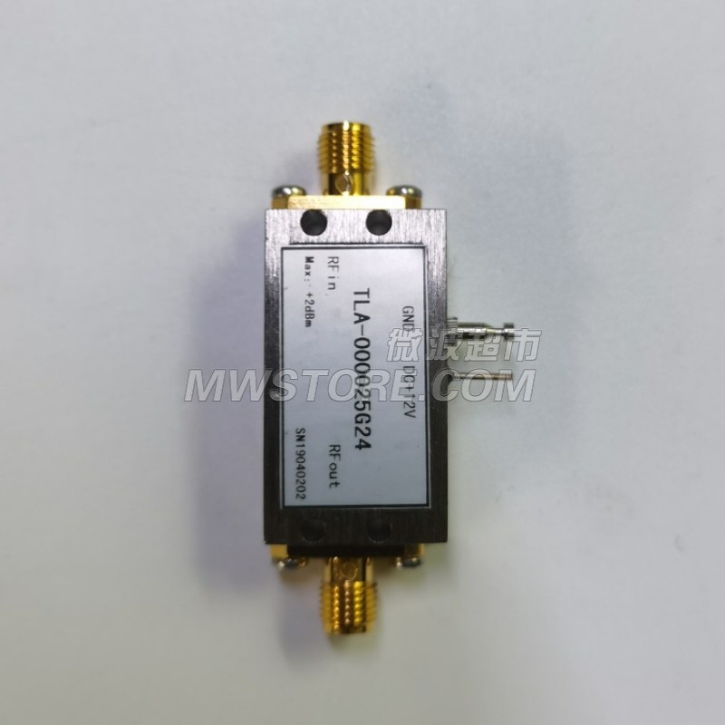 低噪声放大器 频率范围：10kHz～2.5GHz 增益: 24dB typ P1dB: 19dBm typ 噪声系数：4.0dB@2GHz